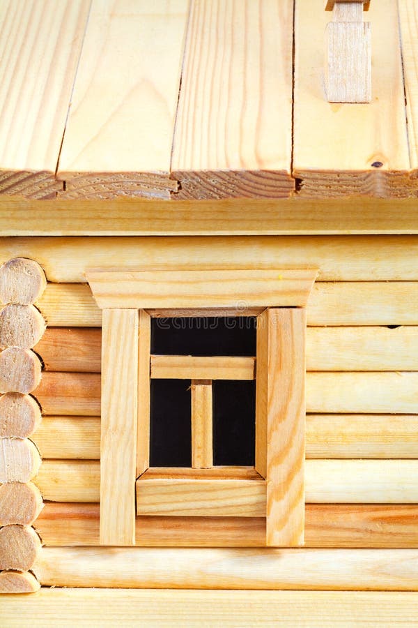 Window of wooden log house stock image. Image of facade - 37620519
