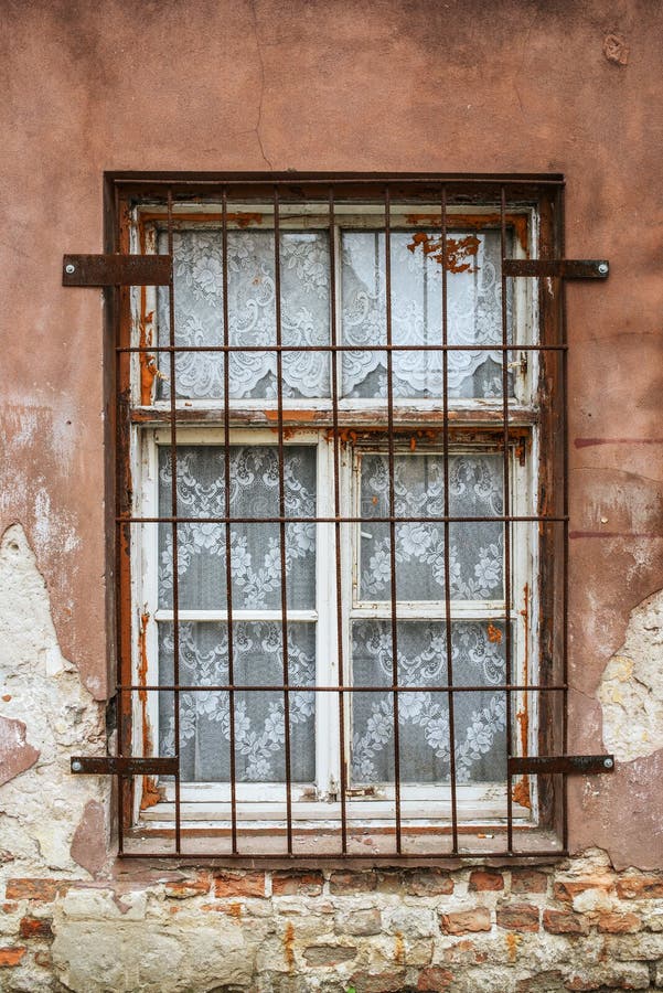 Window with Wrought Iron Bars Stock Photo - Image of abstract, metal ...