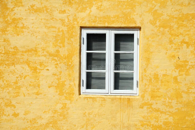 Window in yellow wall stock image. Image of abandon, neglect - 10577999