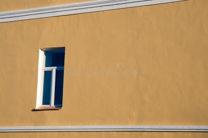 The Window on the Yellow Wall. Stock Photo - Image of wall ...