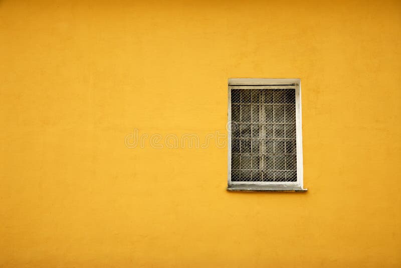 Window on yellow wall stock photo. Image of minimalism - 72926998