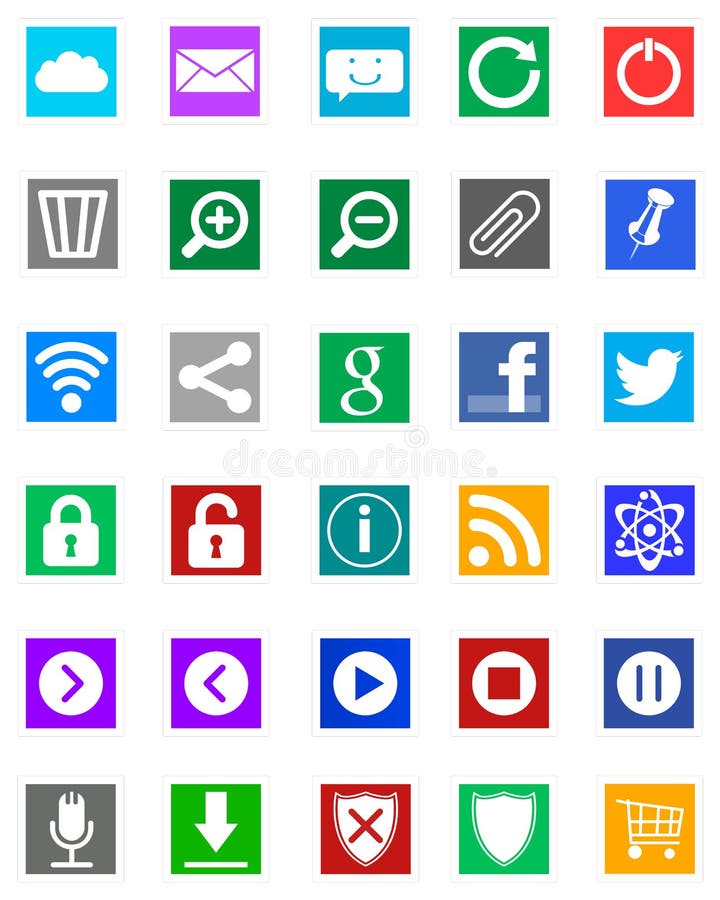 Windows 8 Icons - Metro Style Editorial Stock Image - Illustration of ...