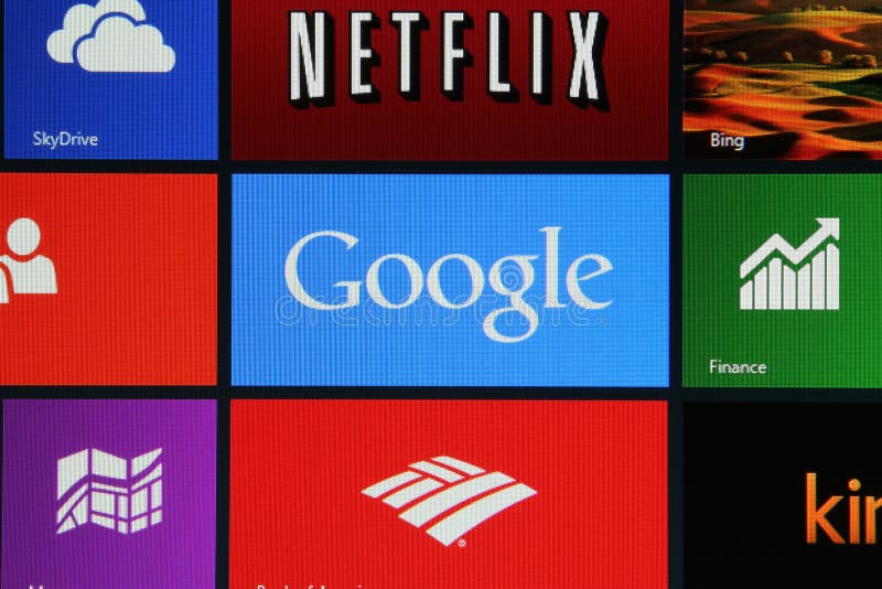 Windows 8 Start Screen Angled Editorial Image - Image of windows ...