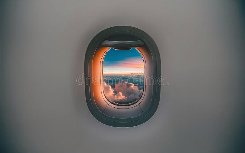 The Windows of an Airplane from Inside on White Background Stock ...