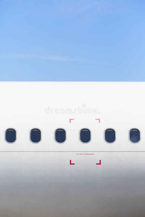 Windows of an Airplane Outside Stock Photo - Image of horizontal, color ...