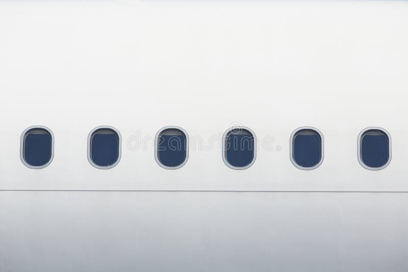 Windows of an Airplane Outside Stock Photo - Image of horizontal, color ...