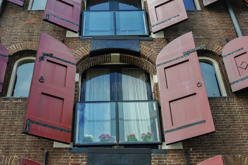 Windows in Amsterdam, in Netherlands Stock Image - Image of window ...
