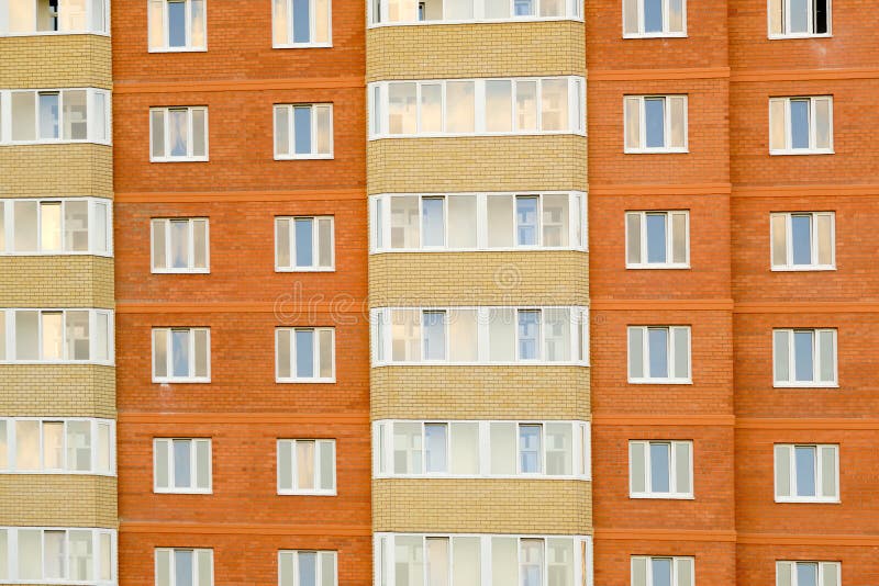 Windows of an Apartment and High-rise Building Close-up. Stock Photo ...