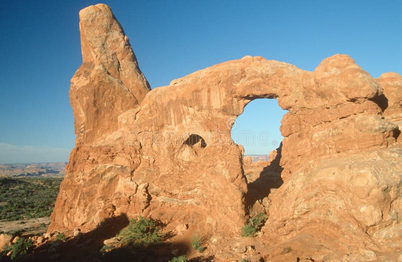 Windows Arch at Arches National Park, UT Stock Image - Image of ...