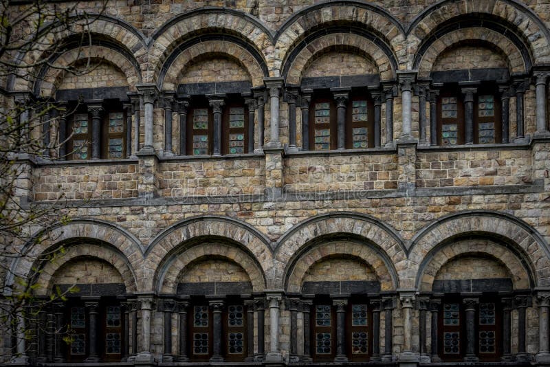The Windows with an Arch Forming a Symmetrical Pattern the Grav ...