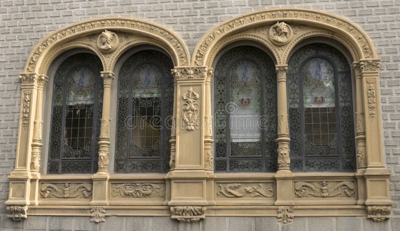 Windows with arches. stock photo. Image of arches, glass - 106545828