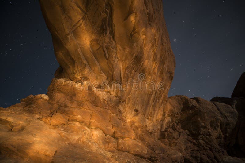 Windows Arches National Park at Night Stock Image - Image of beautiful ...
