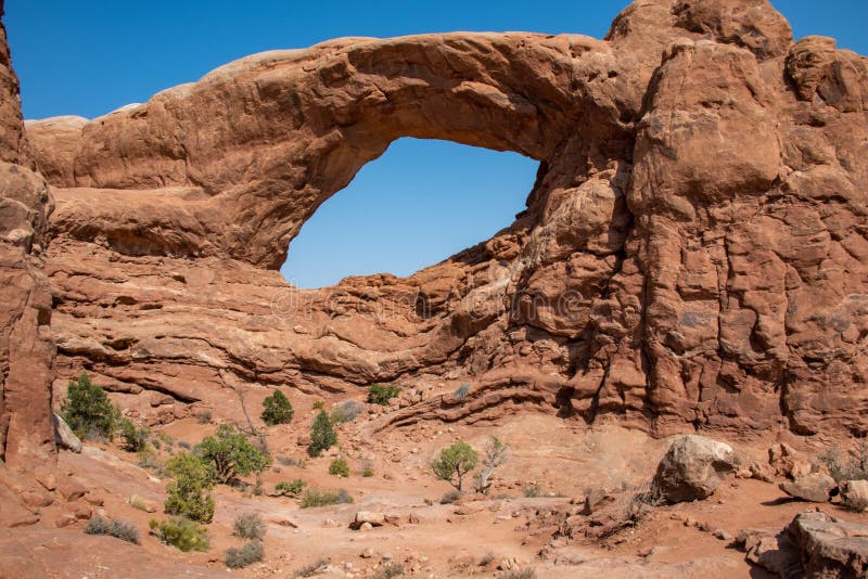 Windows in Arches National Park in October Stock Image - Image of ...
