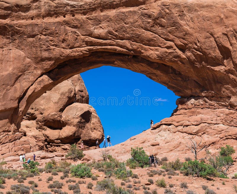 The Windows Arches National Park Utah Editorial Image - Image of arches ...