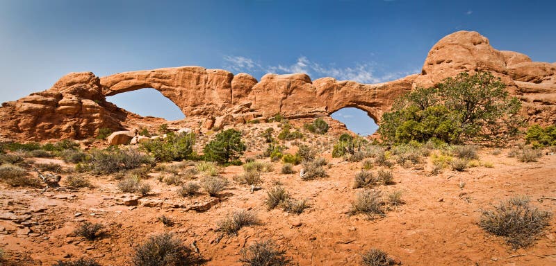The Windows, Arches National Park, Utah Stock Photo - Image of nature ...