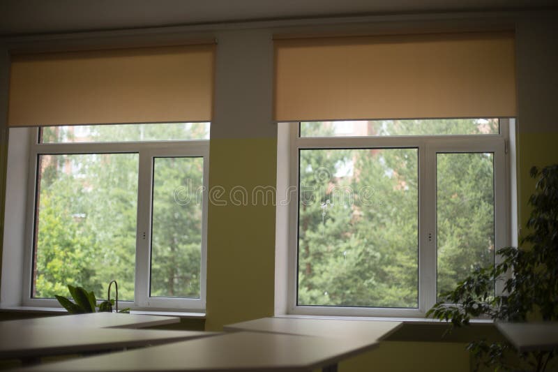 Windows in Auditorium. Two Large Windows in Room Stock Photo - Image of ...