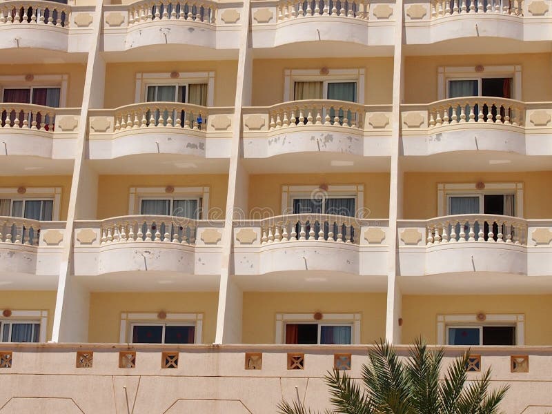 Windows and Balconies of Hotel Stock Photo - Image of design, windows ...