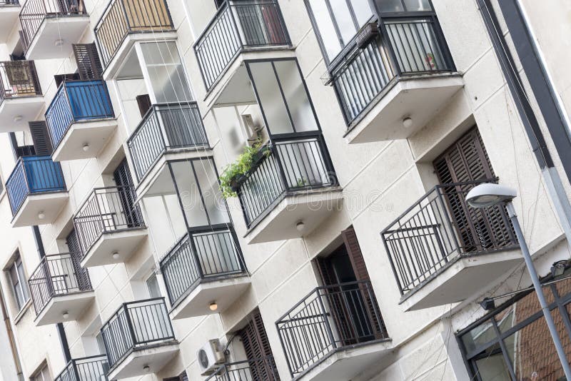 Windows and balconies stock photo. Image of lamp, residential - 39017270