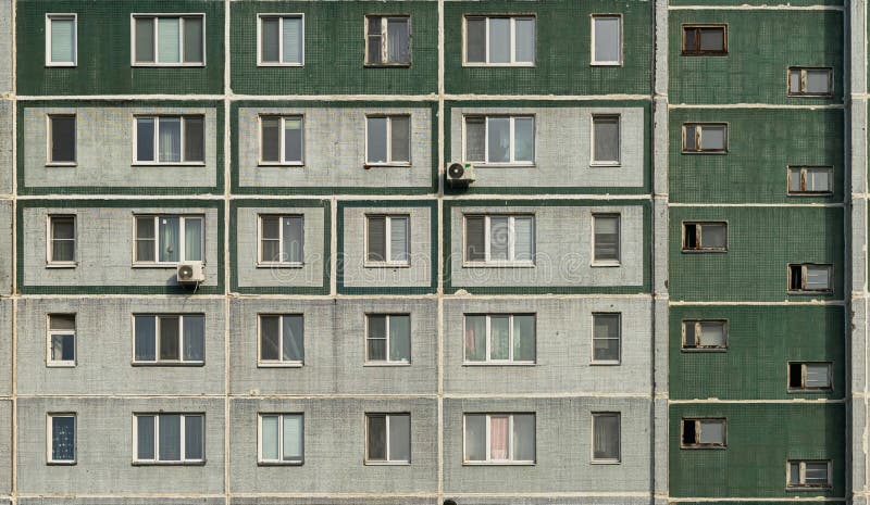 Panel Building in Russia, Soviet Architecture Houses. Stock Photo ...