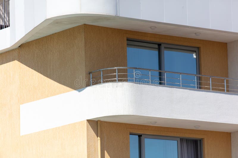 Windows and Balcony of a Multi-storey Building Stock Image - Image of ...