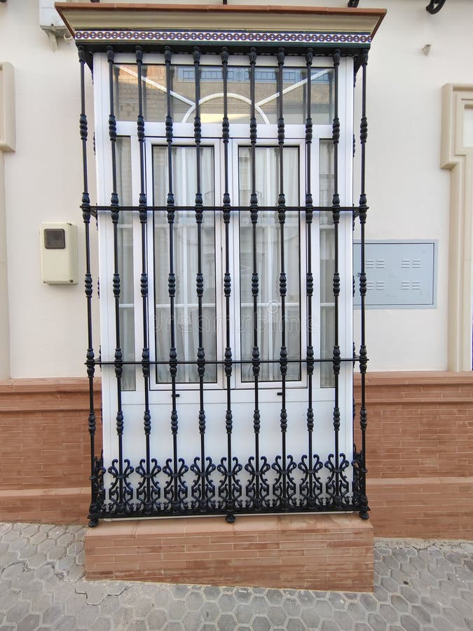 Windows with bars stock photo. Image of building, ancient - 282215350