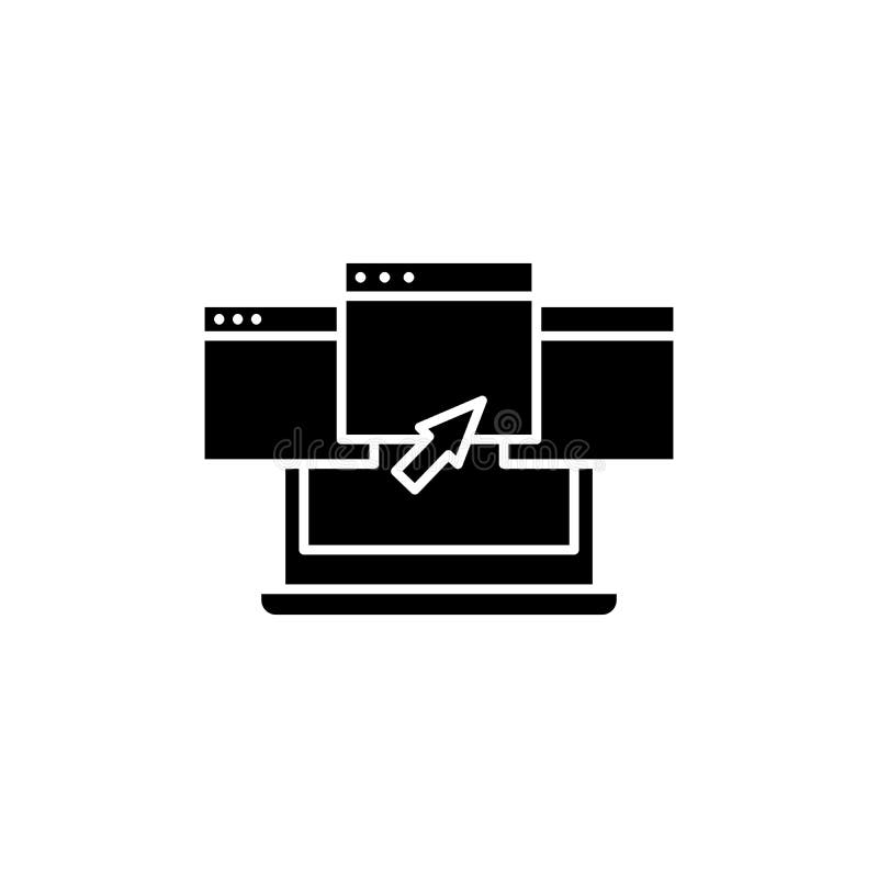 Windows-based Application Black Icon Concept. Windows-based Application ...