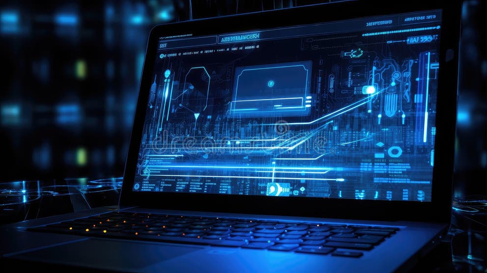 Windows Blue Light Computer Stock Illustration - Illustration of ...