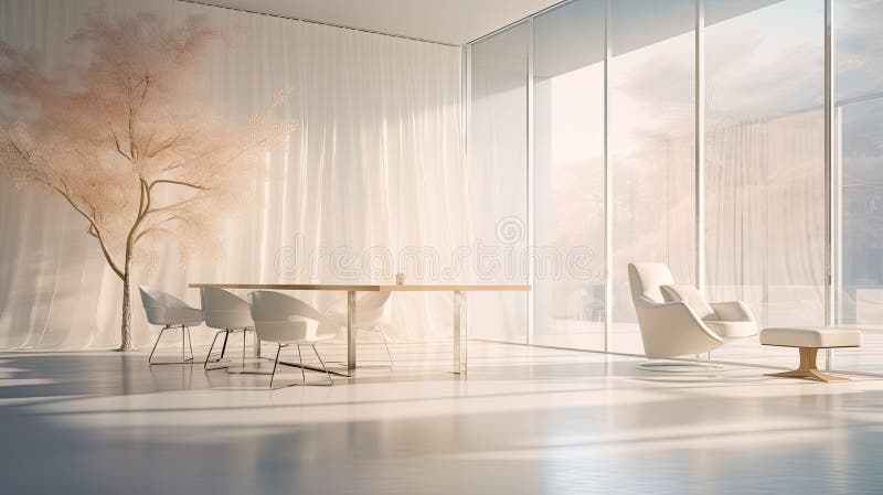 Windows Blurred Studio Office Interior Stock Illustration ...