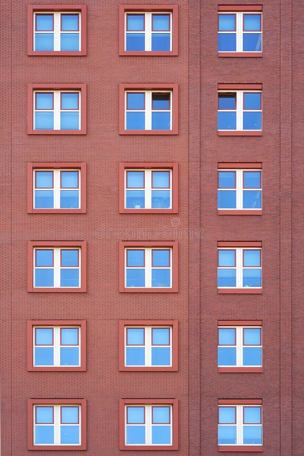 Windows of a Brick Building Texture. Abstraction Stock Photo - Image of ...