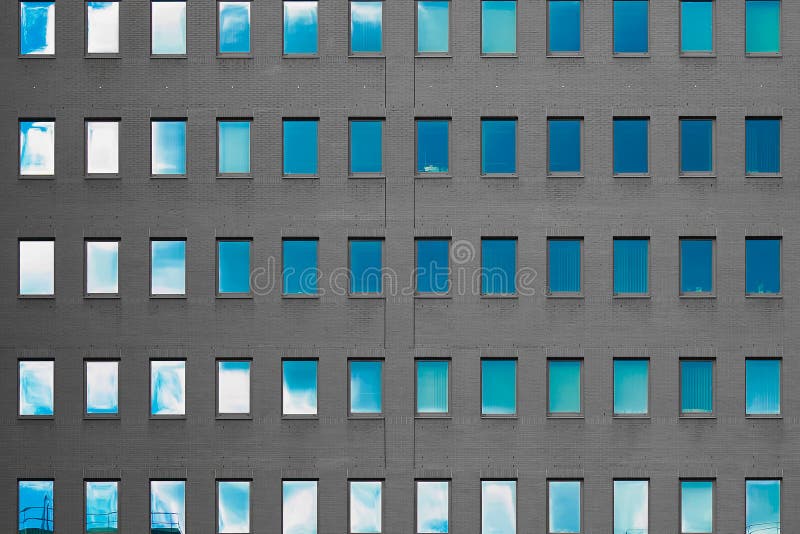 Windows of a Brick Building Texture. Abstraction Stock Image - Image of ...