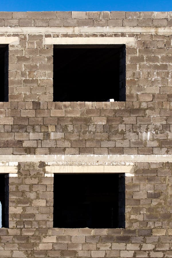 Windows In A Brick House Under Construction Stock Photo - Image of ...