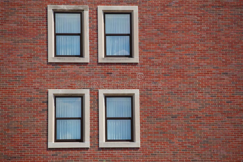 White Window Isolated by Red Brick Stock Image - Image of modern ...