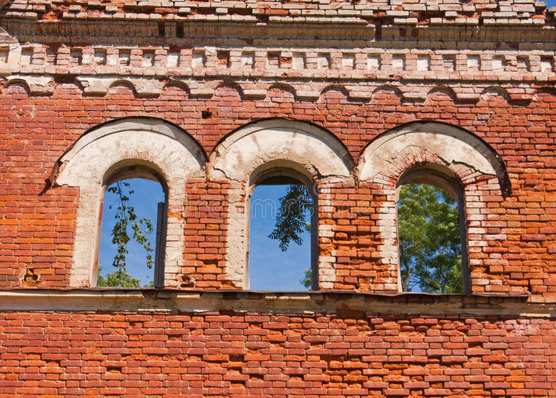 Windows of Destroyed Palace Stock Image - Image of fragment, shadow ...