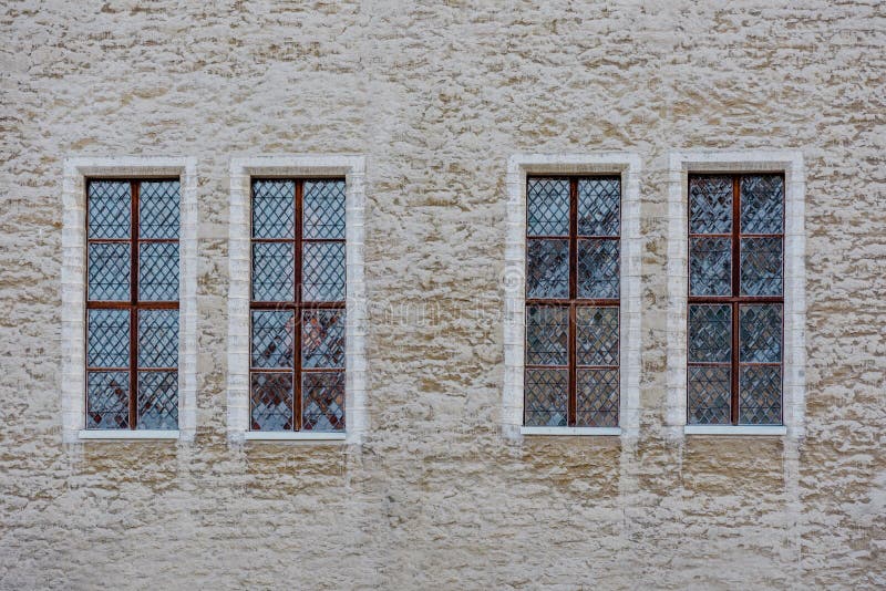 Windows on brick wall stock photo. Image of center, closeup - 139052978