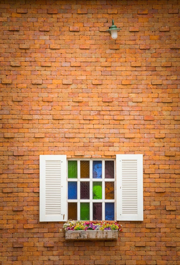 Windows on brick wall stock image. Image of front, brick - 32812533