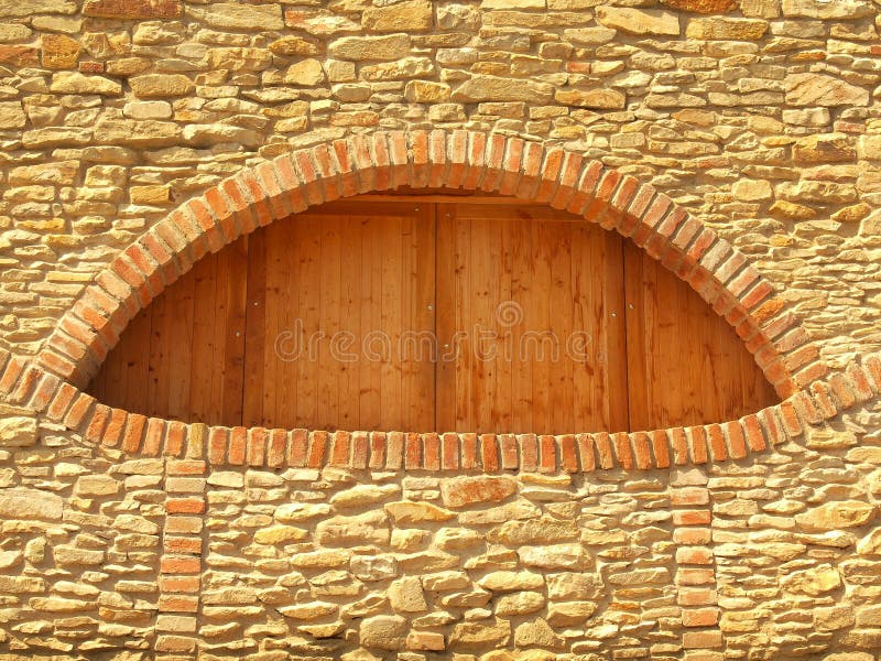 Windows Bricks Frame and Closed Window in Old Wall Stock Photo - Image ...