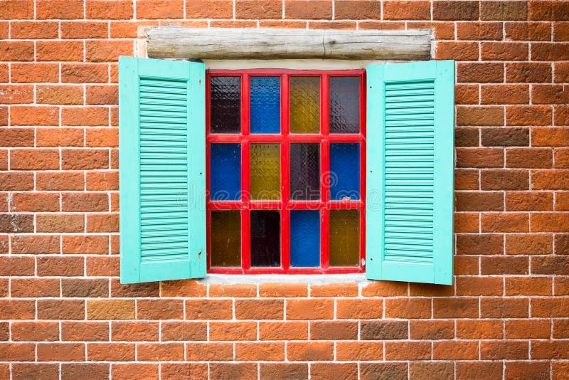 Windows on the Bricks Wall stock photo. Image of bricks - 42671178