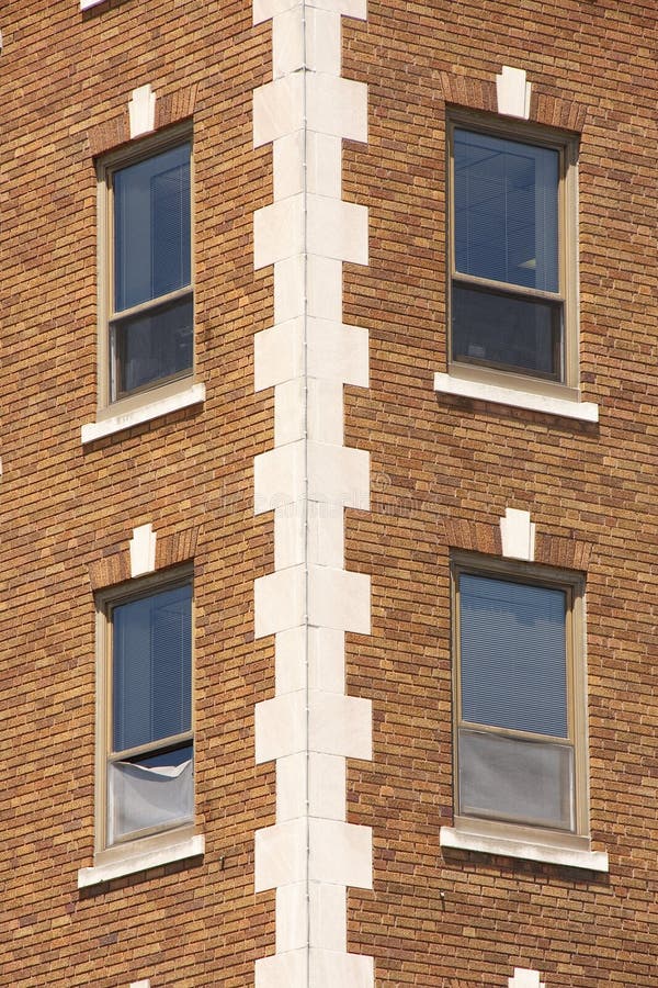 Windows on Brown Brick Building Stock Image - Image of brick ...