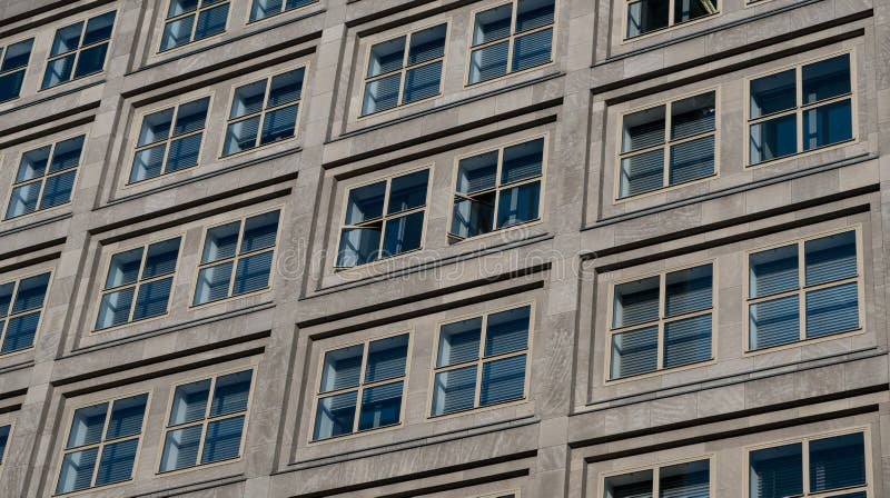 Windows on Building Facade, Made with Precast Concrete Slabs Stock ...