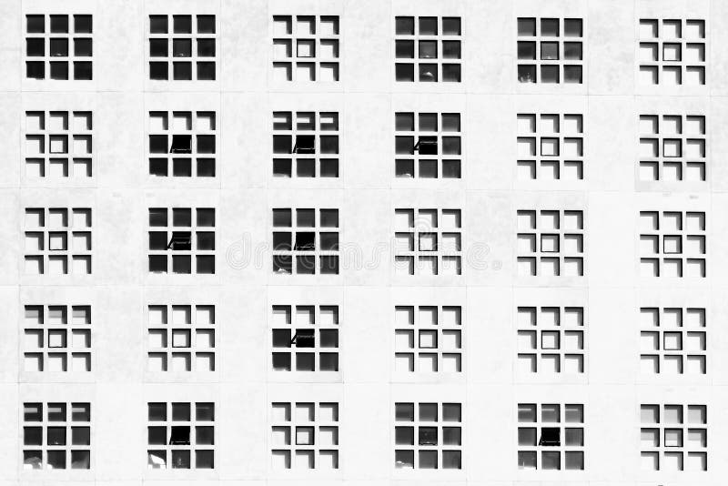 Windows on Building Facade with Square Pattern Stock Photo - Image of ...