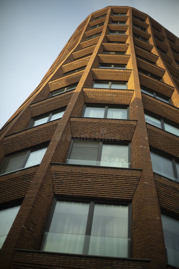 Windows in Building. Lot of Windows in Brick House Stock Photo - Image ...