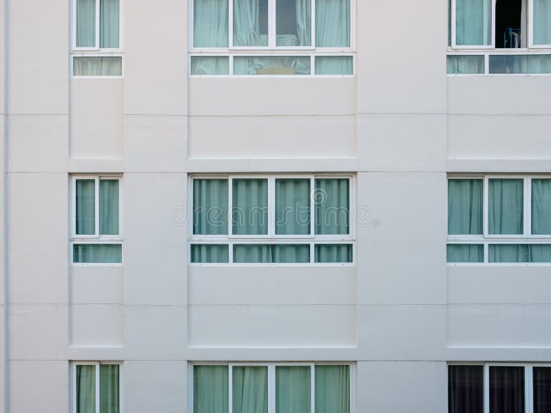 Windows on the building stock image. Image of beige, windows - 91594639