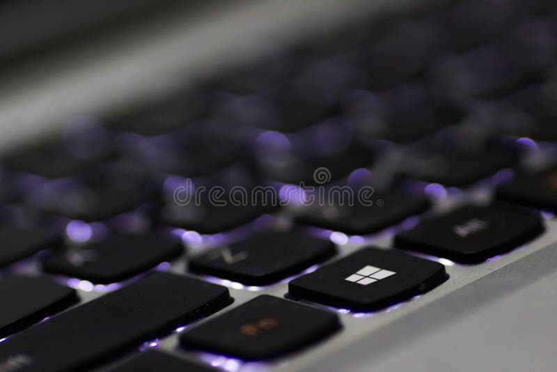 Windows Button Focussed in a Backlit Windows Keyboard Editorial Stock ...