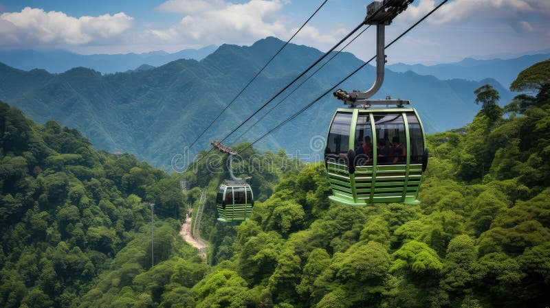 Windows cable car cabin stock illustration. Illustration of strong ...