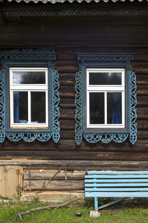 Old Russian Windows in Tomsk Stock Photo - Image of russia, fretwork ...