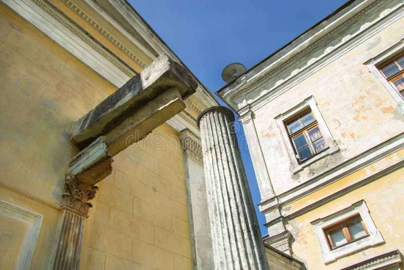 Windows and Columns of the Old House Stock Photo - Image of tourism ...