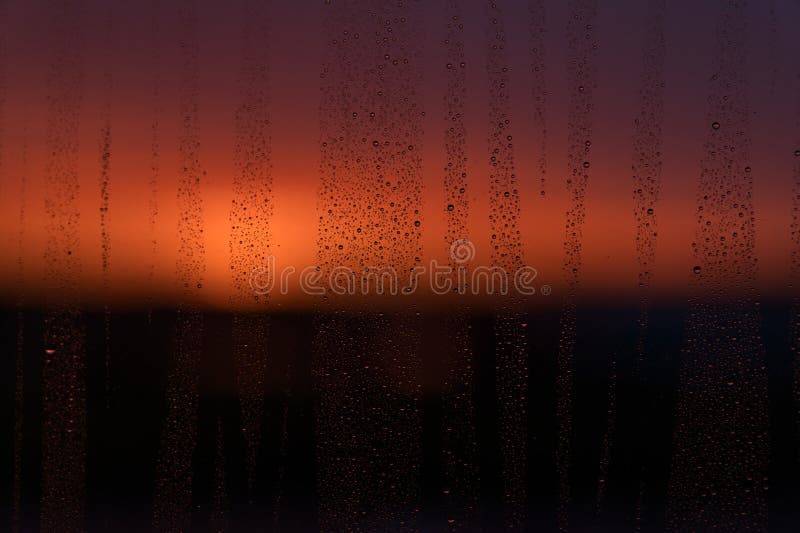 Windows Covered with Raindrops with Sunset Back Light Stock Photo ...