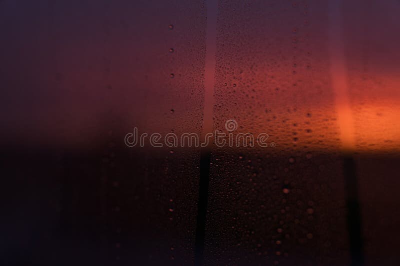 Windows Covered with Raindrops with Sunset Back Light Stock Photo ...