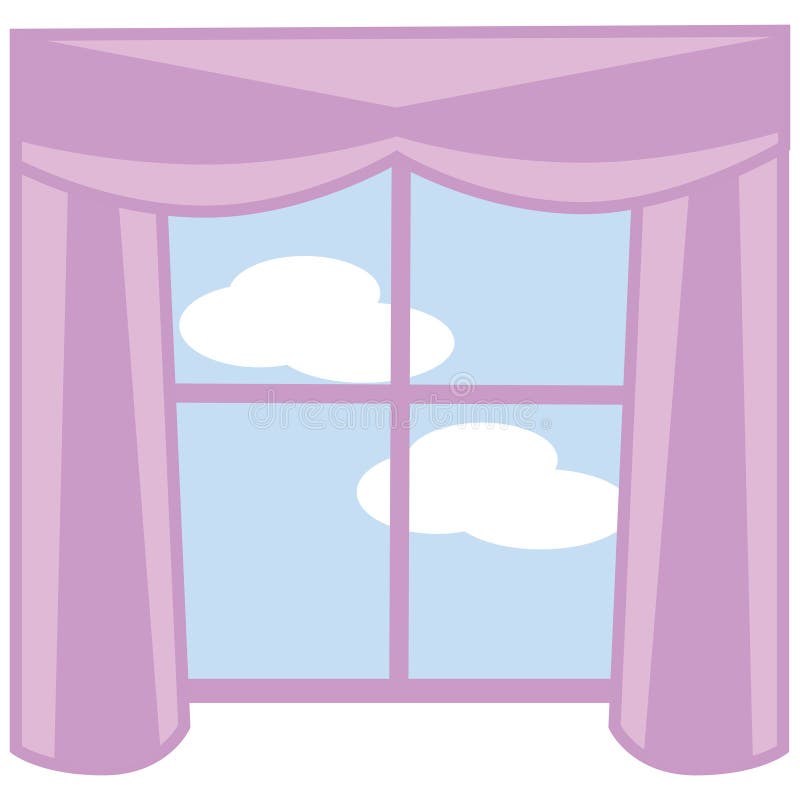Cartoon Window with Curtains Vector Symbol Icon Design. Stock Vector ...
