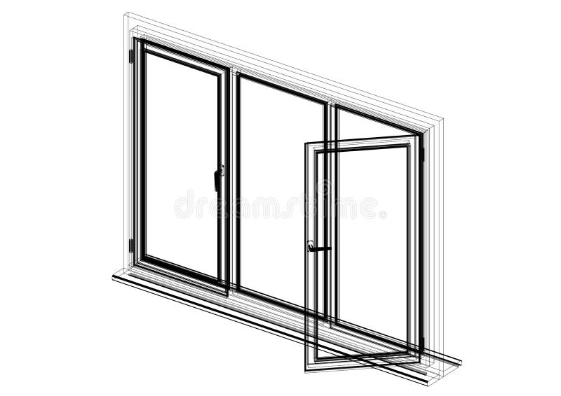 Window Design Architect Blueprint Stock Illustration - Illustration of ...